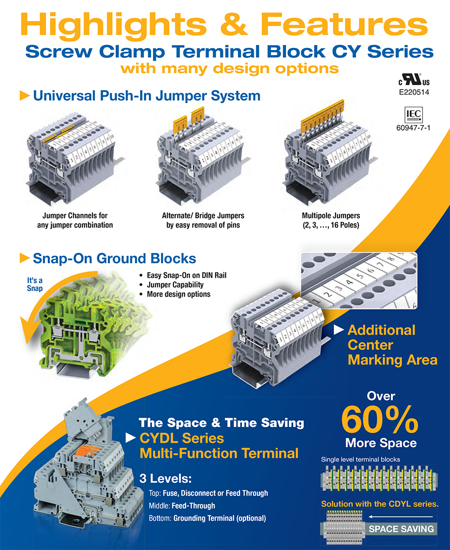 Grey CYDL4 Terminal Block